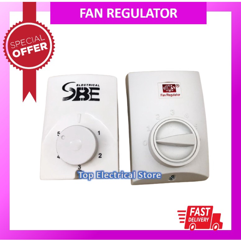 CONTROL FAN REGULATOR SWITCH / SUIS KIPAS SILING 5 SPEED SBE/UMS (WHITE) | Shopee Malaysia