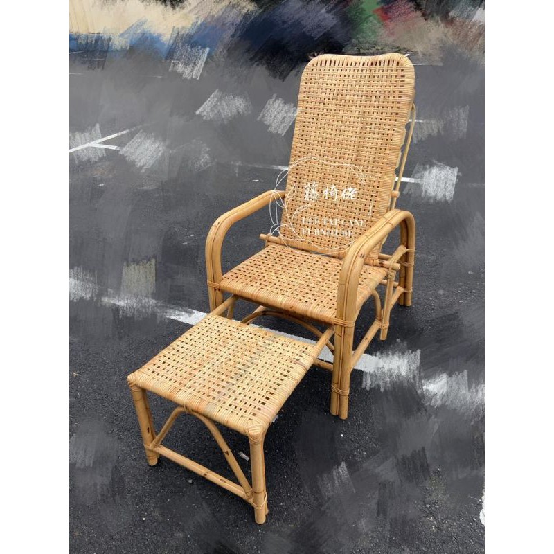 Rattan Manau Chair with Leg Rest Kerusi Rotan Manau dengan Tempat Letak ...
