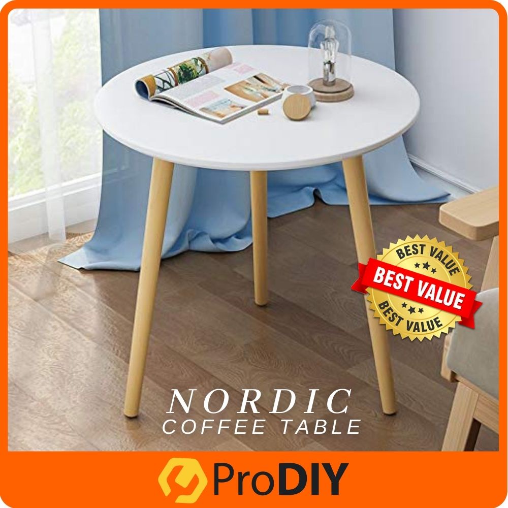 Round Table Shape Coffee Tea Simple Mini Living Room Small Wood Table ...