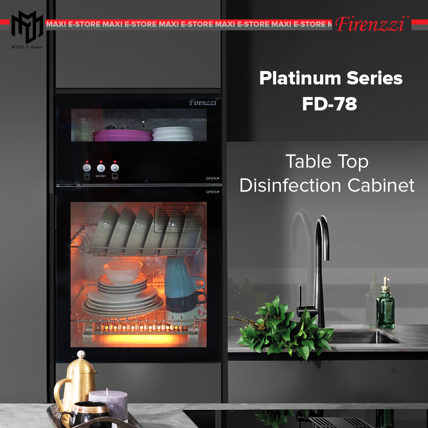 Firenzzi FD-78 Platinum Series Table Top Disinfection Cabinet for ...