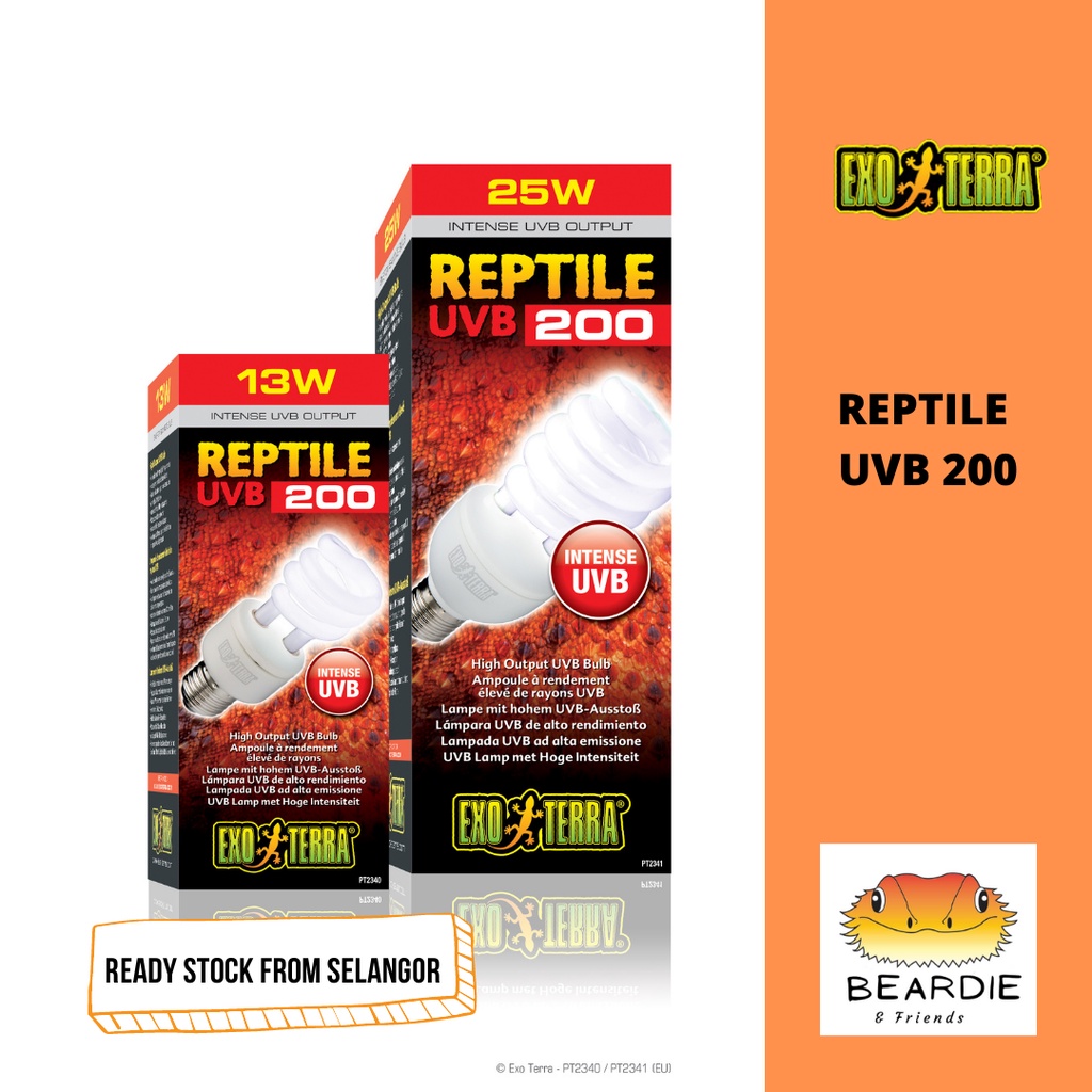 EXO TERRA REPTILE UVB200 / HIGH OUTPUT UVB BULB 13W/25W (PT2340/2341) | Shopee Malaysia