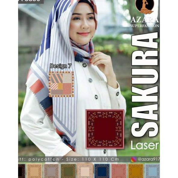 Shopee Mall Hijab Quadrilateral Motif Azara Latest Laser Edge Best ...