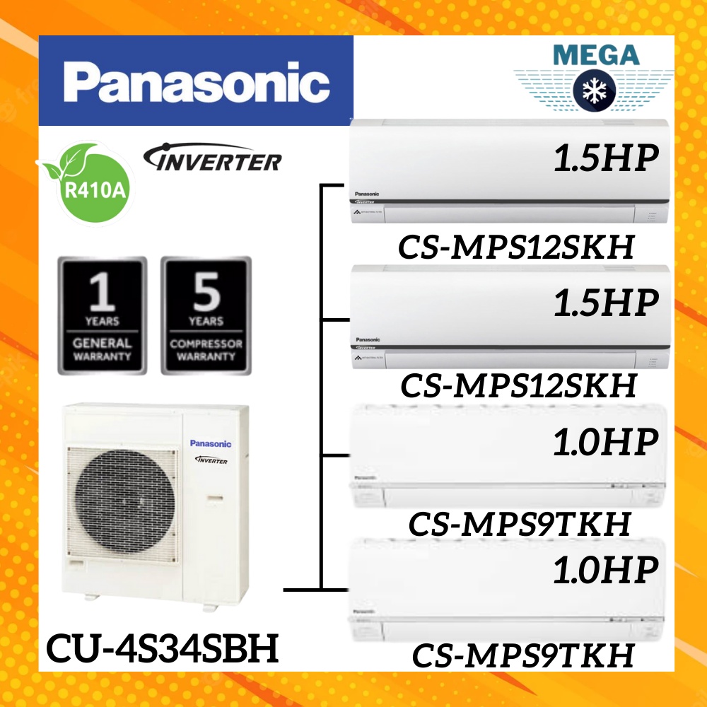 PANASONIC MULTI-SPLIT AIR COND R410a INVERTER [ OUTDOOR 3.5HP ...