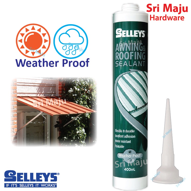 MAJU Selleys Awning & Roofing Sealant 400ml Home Roof Gutter Caulk ...