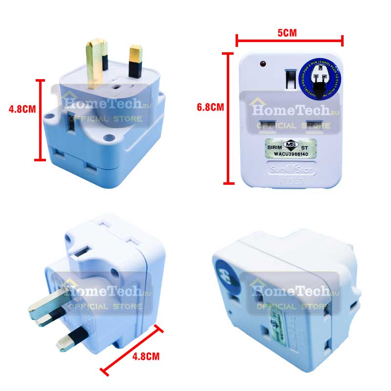 3 Way Adapter with Switch Socket Extantion Adaptor Extension Plug ...