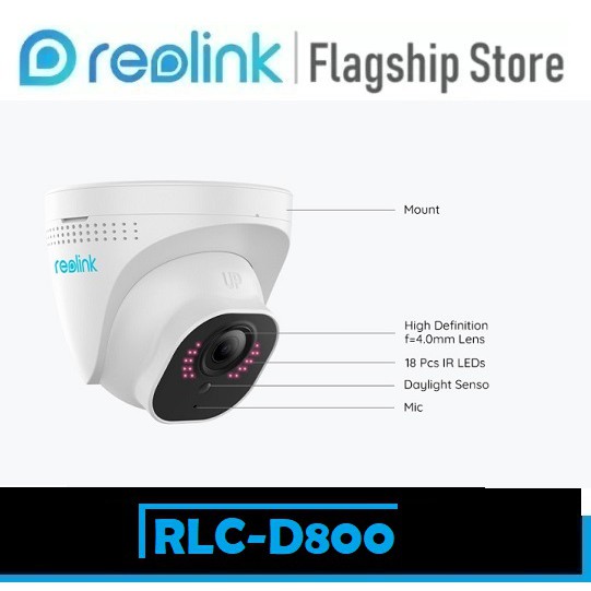 Reolink RLC-D800 8MP 4K Ultra HD CCTV Indoor Outdoor IP66 IP Camera PoE ...