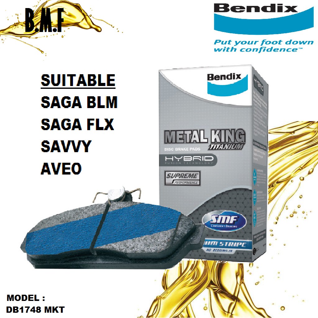 Bendix Metal King Disc Brake Pad Front DB1748 - Proton Saga BLM FL FLX ...