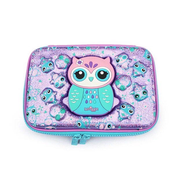 Original Smiggle pencil bag owl with mirror cute cartoon large capacity ...