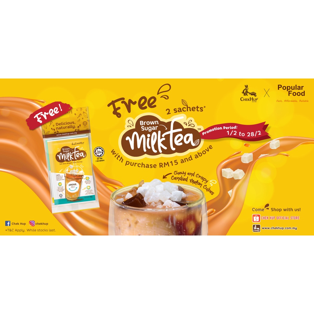 Sample Chek Hup Brown Sugar Milk Tea 2 Sachets [Not for sale] | Shopee ...