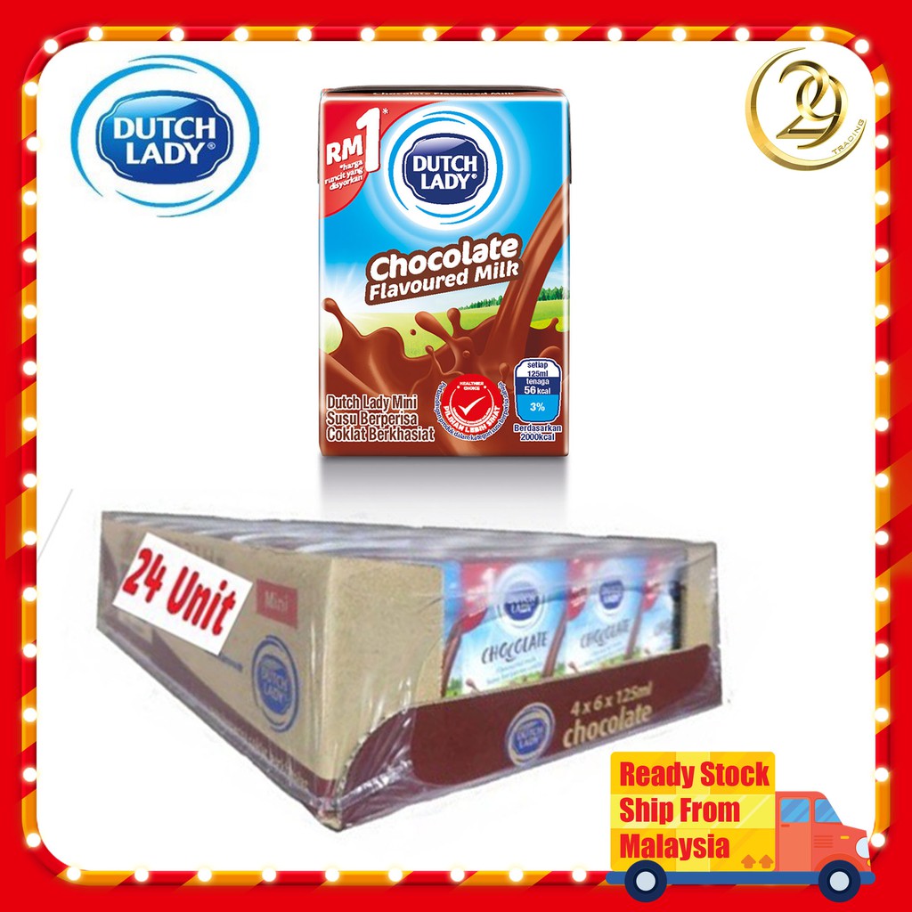 Dutch Lady Chocolate Milk 125ml x 24pcs | Shopee Malaysia