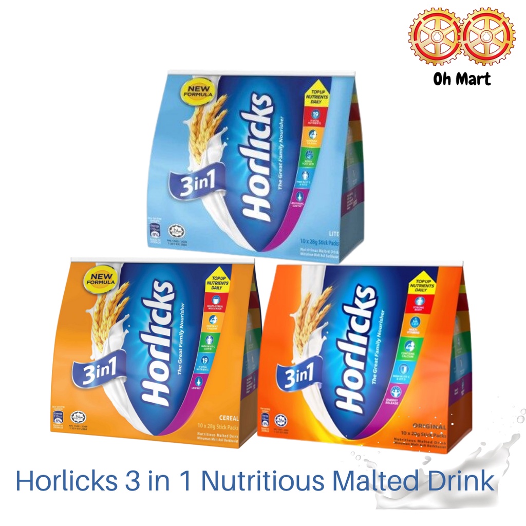 Horlicks 3 in 1 Nutritious Malted Drink | Shopee Malaysia