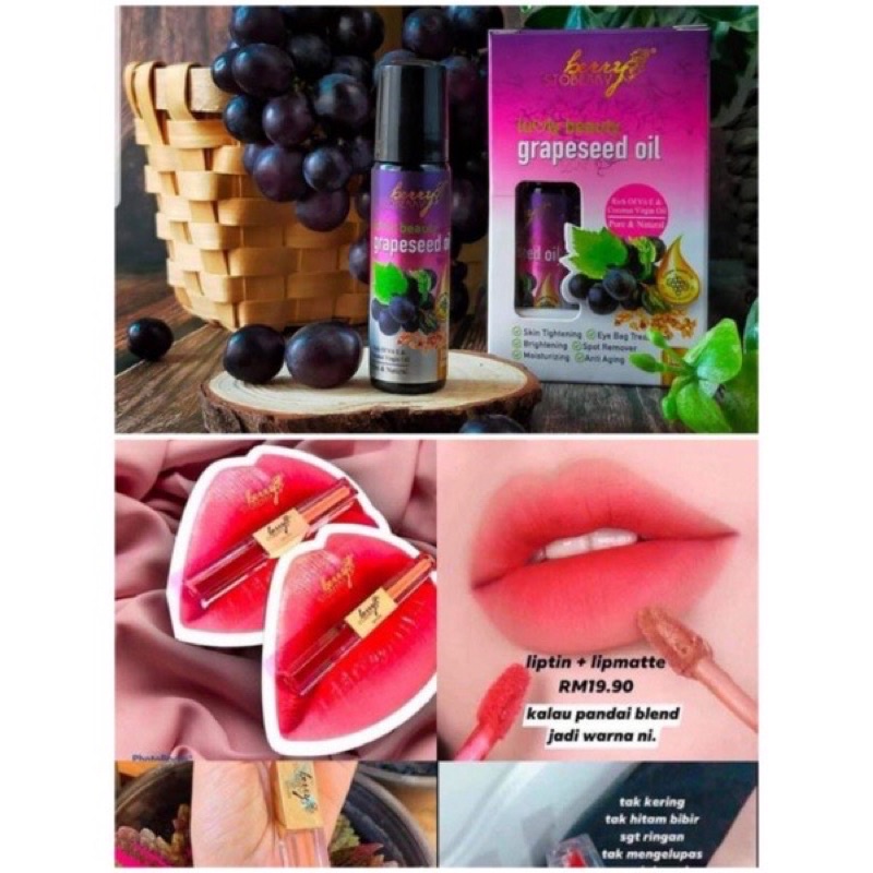 LOVEBERRY LIPMATE & LIPTIN 2 in 1 & GRAPESEED OIL | Shopee Malaysia