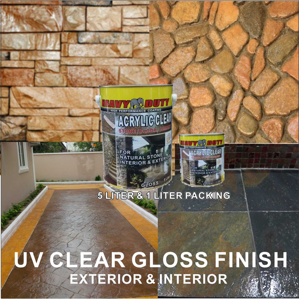( CLEAR ACRYLIC STONE ) Heavy Duty Brand Slate-Seal Clear Protecting ...