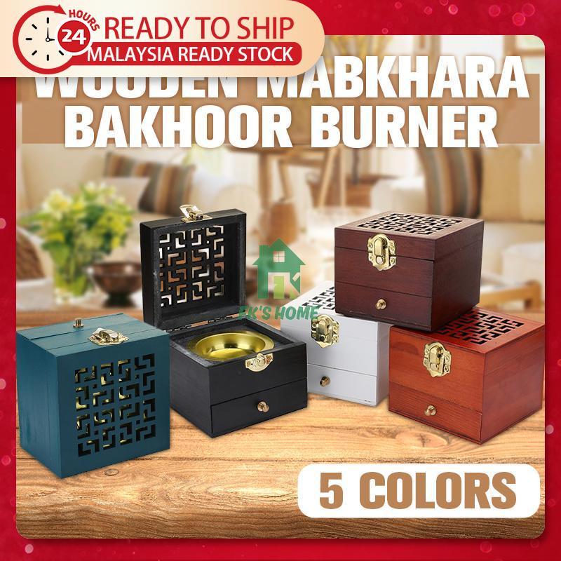Mabkhara Wood Incense Burner Pine Wood Antique Aromatherapy Box ...