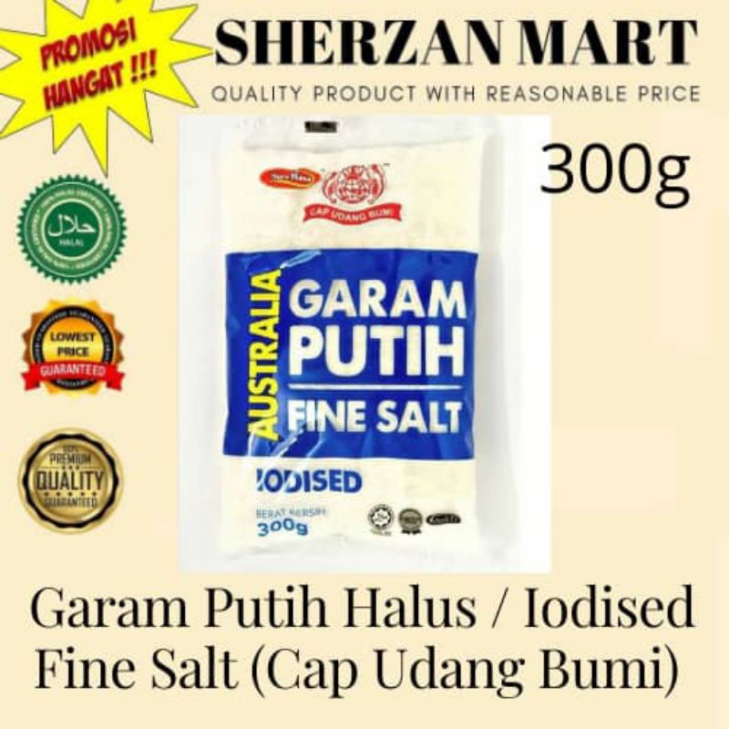 Garam Putih Halus / Fine Iodised Salt - 300g (Halal) | Shopee Malaysia