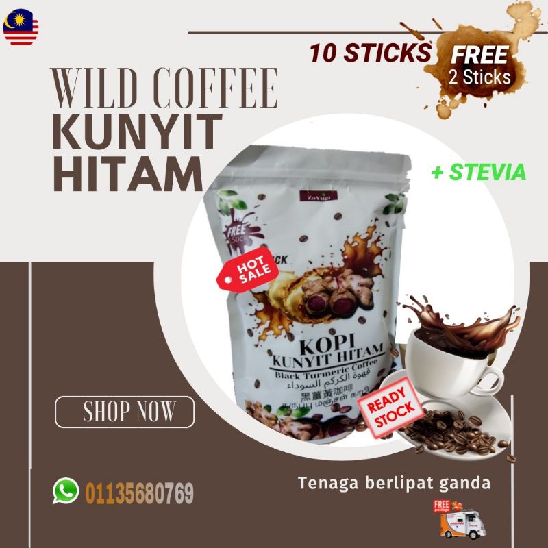 KOPI BLACK TUMERIC KOPI KUNYIT HITAM WILD COFFEE TUMERIC KOPI TENAGA ...