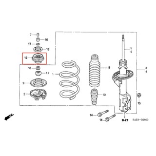 READY MYSIA Original Front Shock Absorber Rubber Mounting For HONDA ...
