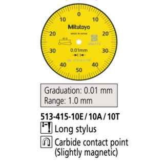 1mm Mitutoyo 513-415-10E Dial Test Indicator, Horizontal Type 0,01mm ...