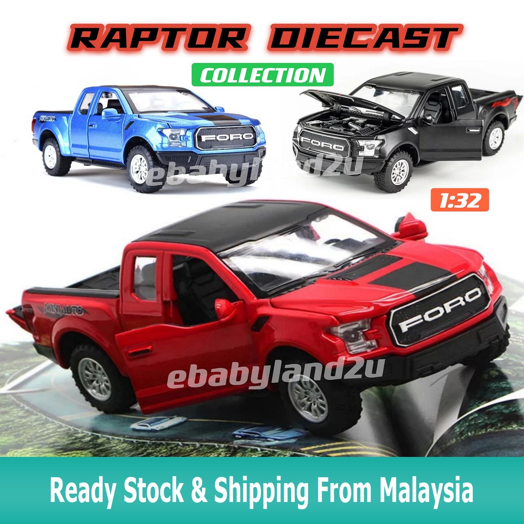 Die Cast 1:32 Pull Back Raptor Pick Up Truck Diecast Alloy Metal Ford ...