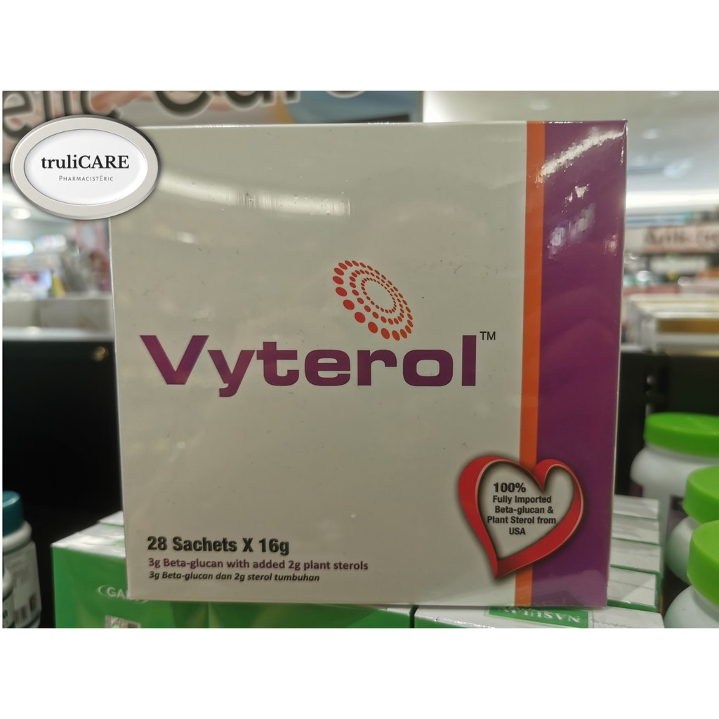 VYTEROL SACHET 3G BETA GLUCAN & 2G PLANT STEROLS 16G (28'S) | Shopee ...