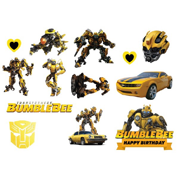 BUMBLEE BEE TRANSFORMERS Cake Topper Kek Many Design Cake Decor Happy ...