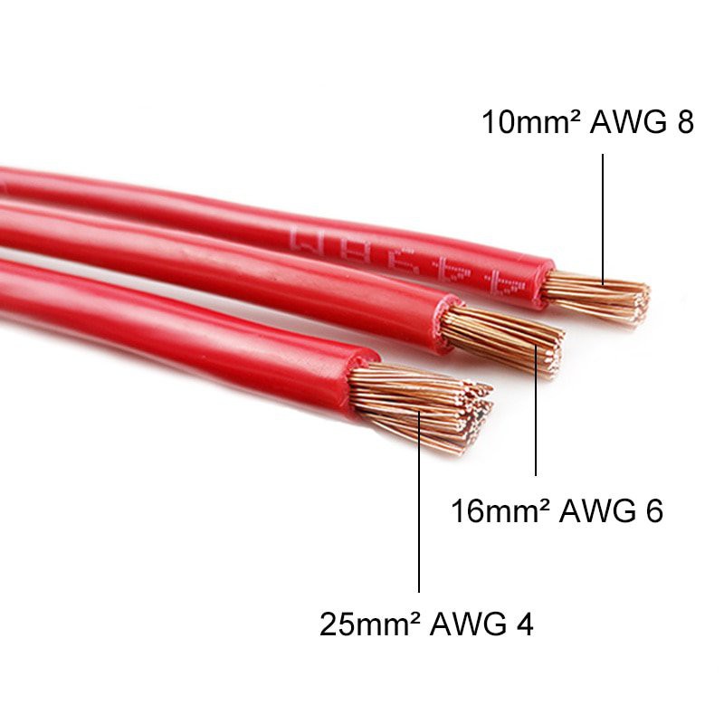 8/6/4 AWG Battery Connection Cable,High Current Copper Wire with Lug ...