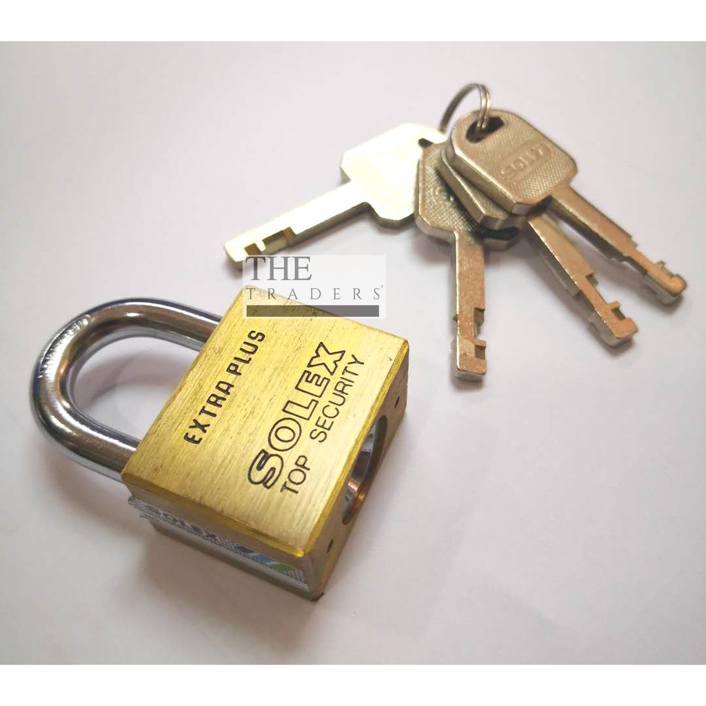 [100% ORIGINAL] Solex Extra Plus Brass 35mm Padlock - 35mm Opened Pack ...
