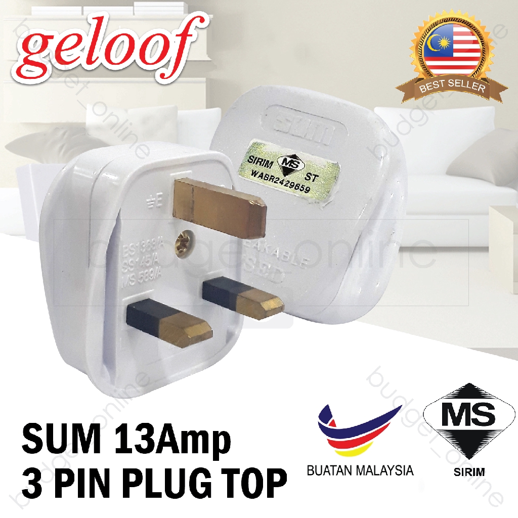 ORIGINAL SUM 13Amp Plug Top 3 Pin Electrical (SIRIM)/Plug 3 Pin ...