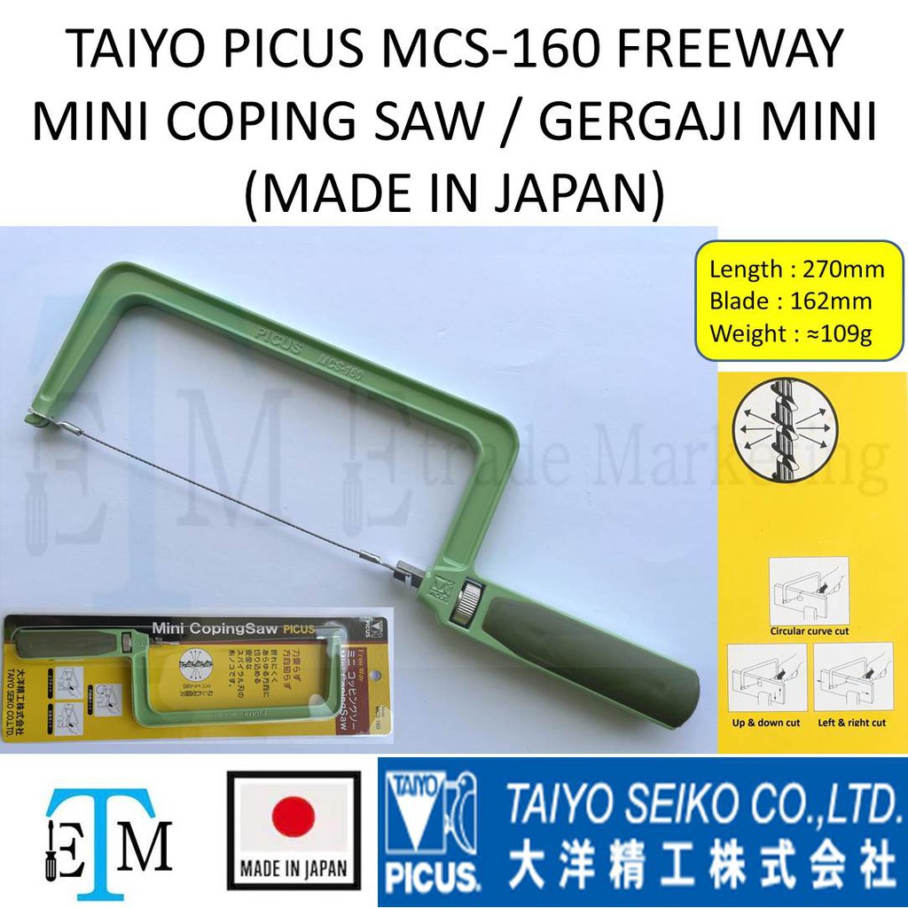 TAIYO PICUS MCS-160 FREEWAY MINI COPING SAW / GERGAJI MINI (MADE IN ...