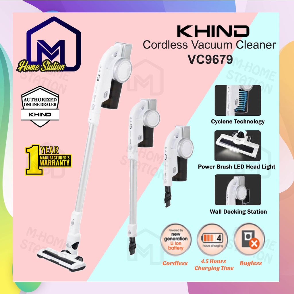 Khind 2 IN 1 Cordless Cyclone Vacuum Cleaner ( Detachable Handheld ...