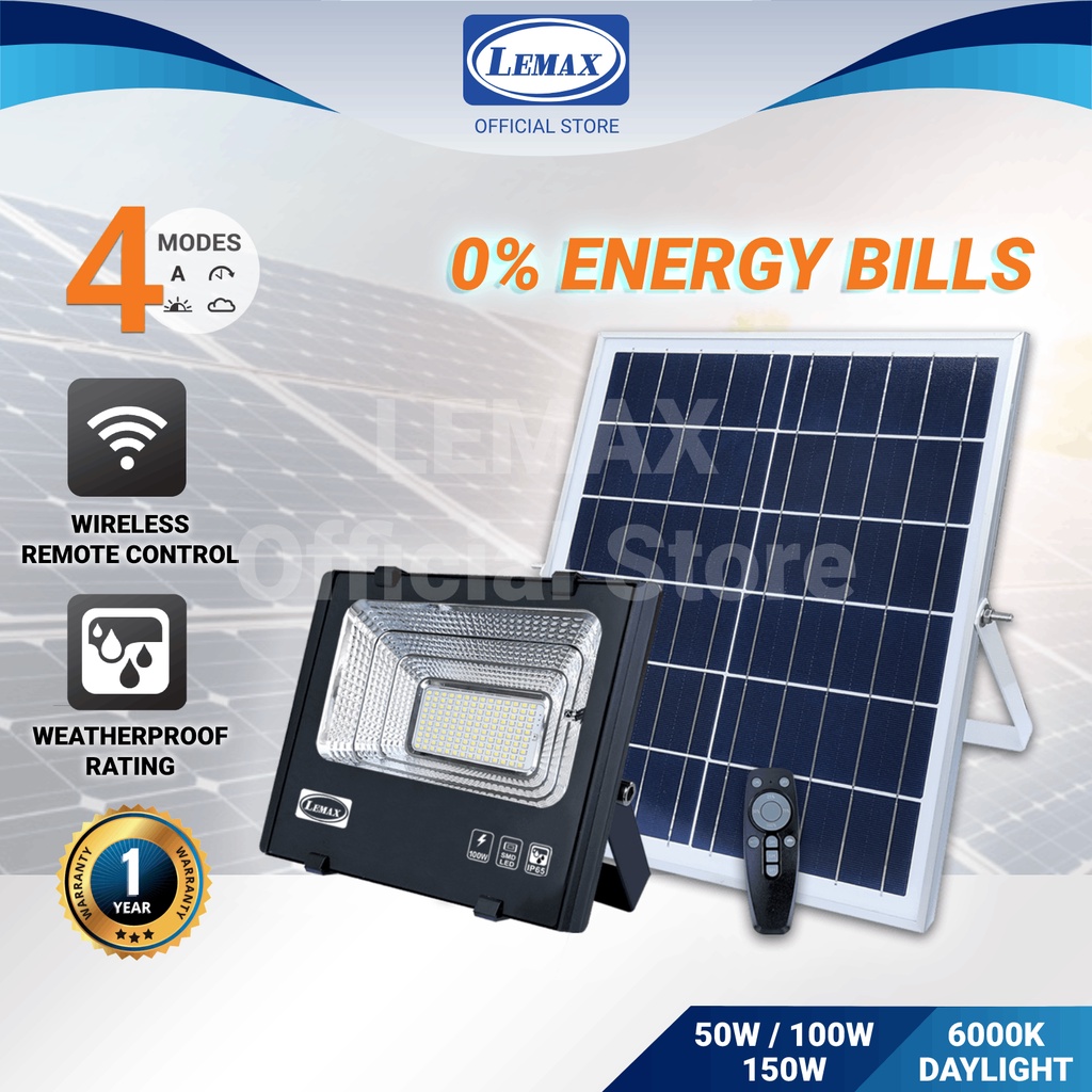 LEMAX Wireless Solar LED Flood Light (50W/100W/150W) | Shopee Malaysia