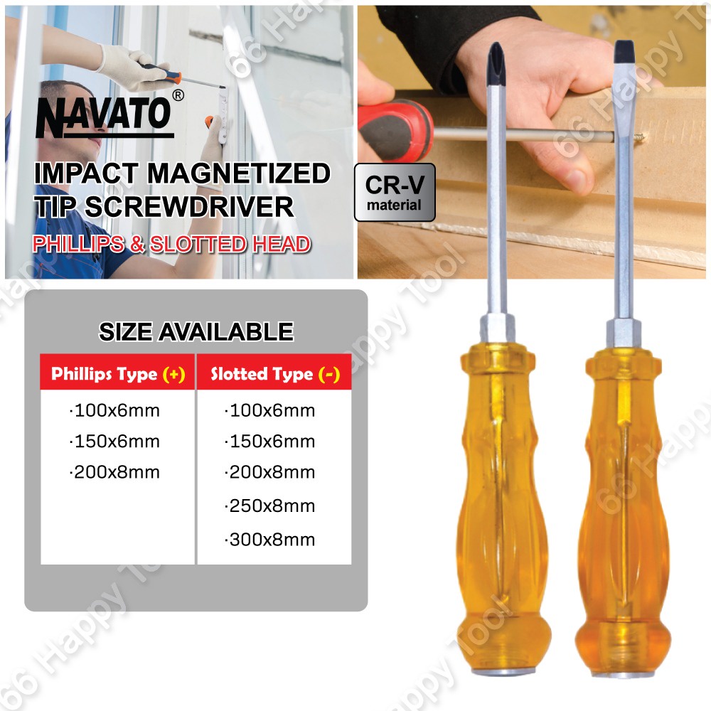 Navato Screwdriver Impact Magnetized Tip 100 | 150 | 200 | 250 | 300mm ...