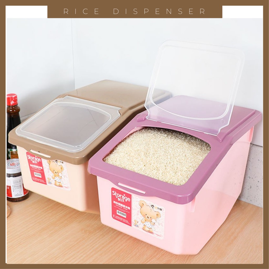 Bekas Beras Rice Storage Box With Wheels Heavy Duty Airtight Rice ...