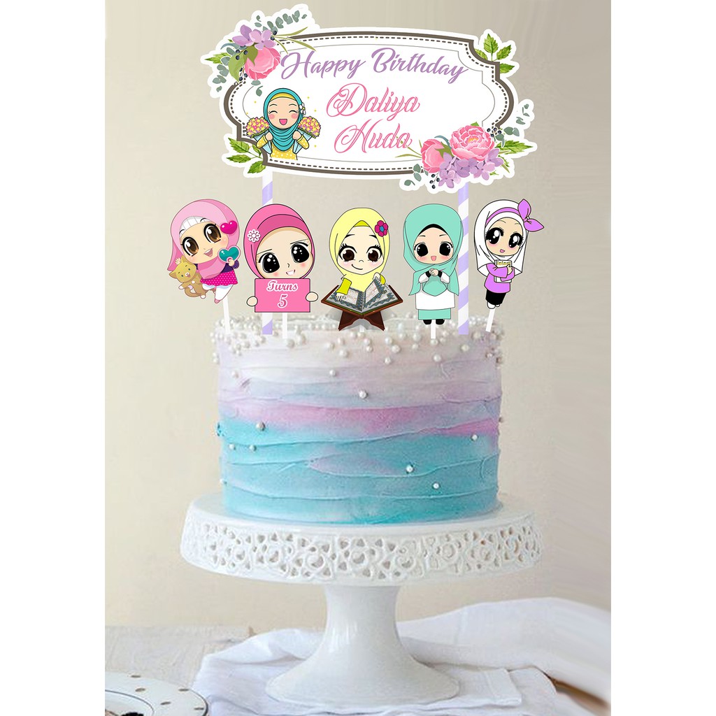 Doodle Muslimah Cake topper (6pcs) | Shopee Malaysia