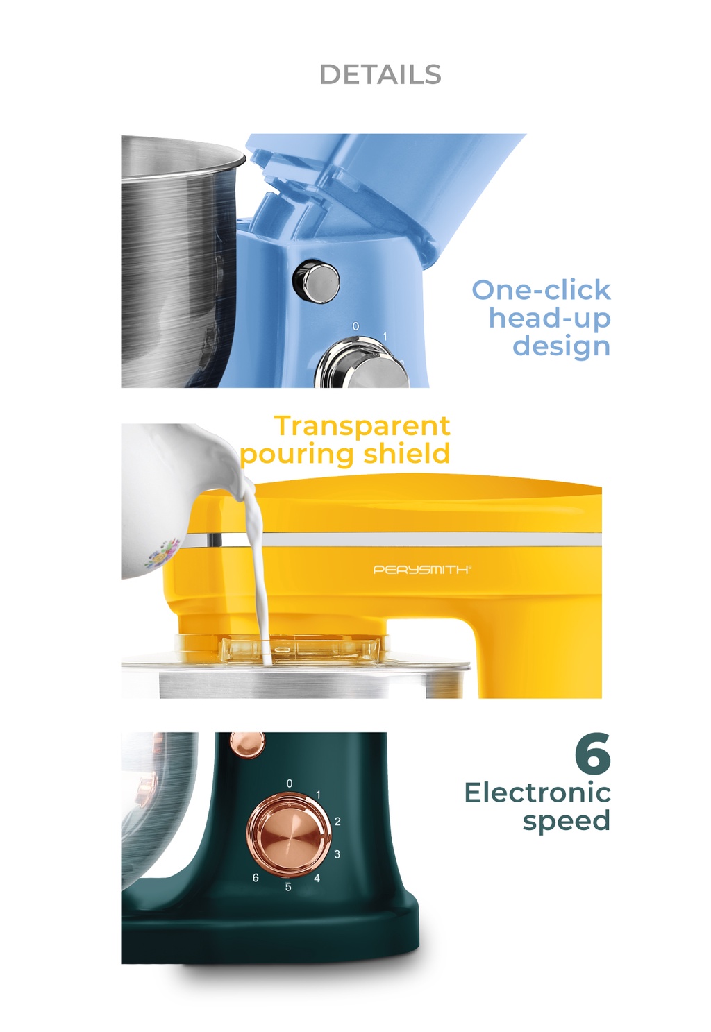 PERYSMITH PS5510 STAND MIXER (MULTI-COLOUR) - PerySmith Malaysia