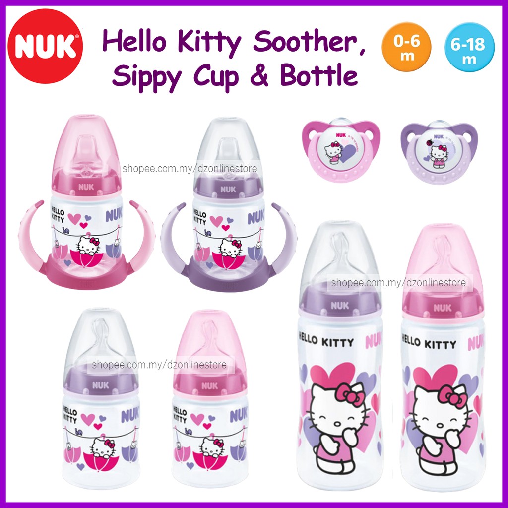 NUK PREMIUM CHOICE+ HELLO KITTY SET BOTTLE SOOTHER PACIFIER SIPPY CUP ...