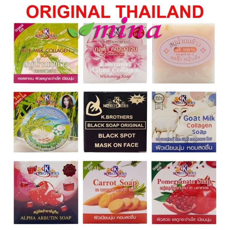 K BROTHERS 100% ORI Thai Sabun Beras Collagen Gluta Collagen 3in1 Black ...