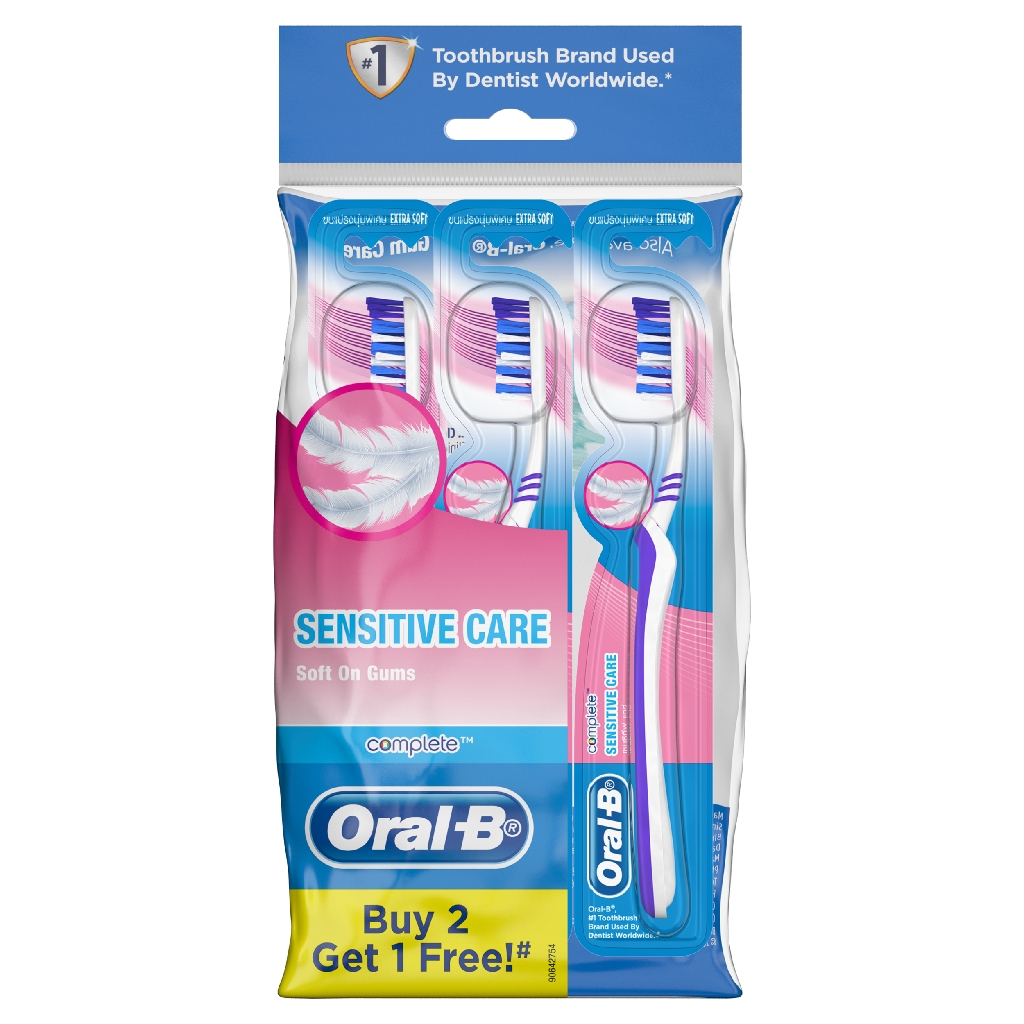 Oral-B Complete Sensitive Care (Extra Soft) Manual Toothbrush (3 Counts ... Oral-B Complete Sensitive Care (Extra Soft) Manual Toothbrush (3 Counts ...