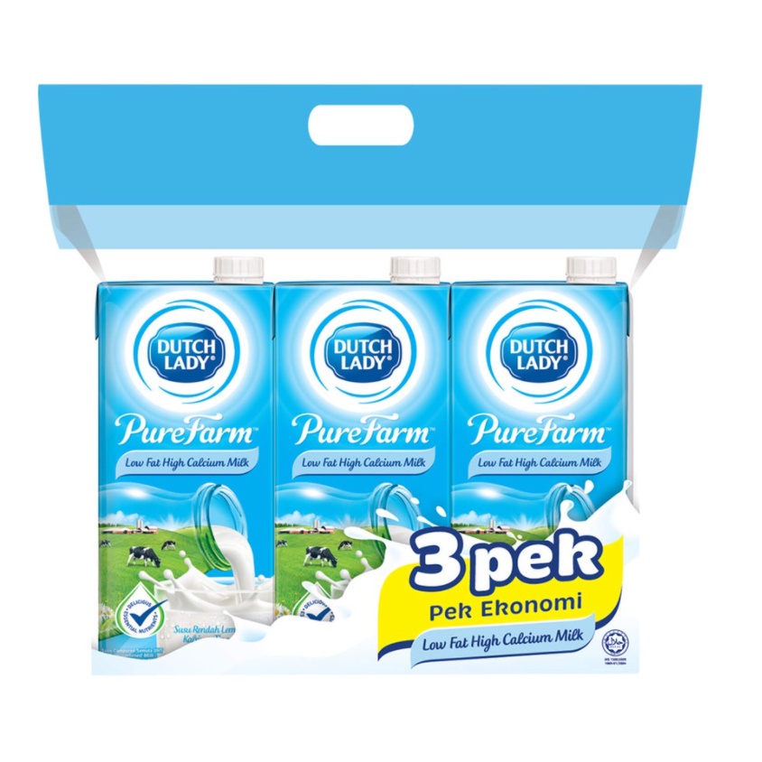 Dutch Lady UHT Milk - Low Fat (3 x 1L) | Shopee Malaysia