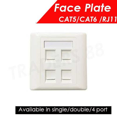 4port RJ45 Wall Face Plate/Faceplate Network LAN Cat5E/ CAT6/ RJ11 ...