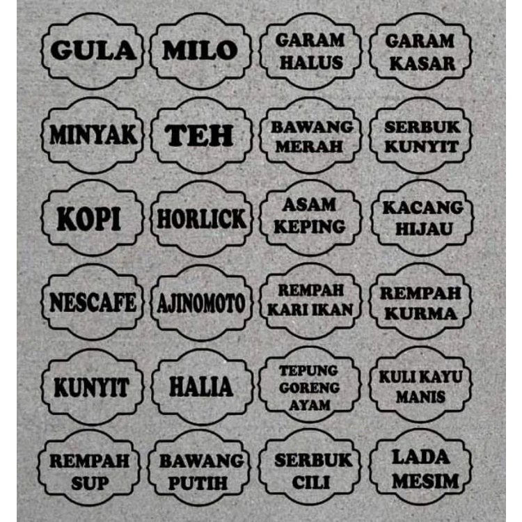 Sticker Label Dapur(kitchen sticker label) | Shopee Malaysia