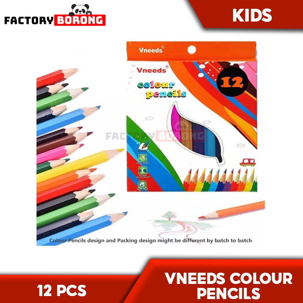 Vneeds Coloring Fun Colored Pencils 12 pcs | Shopee Malaysia
