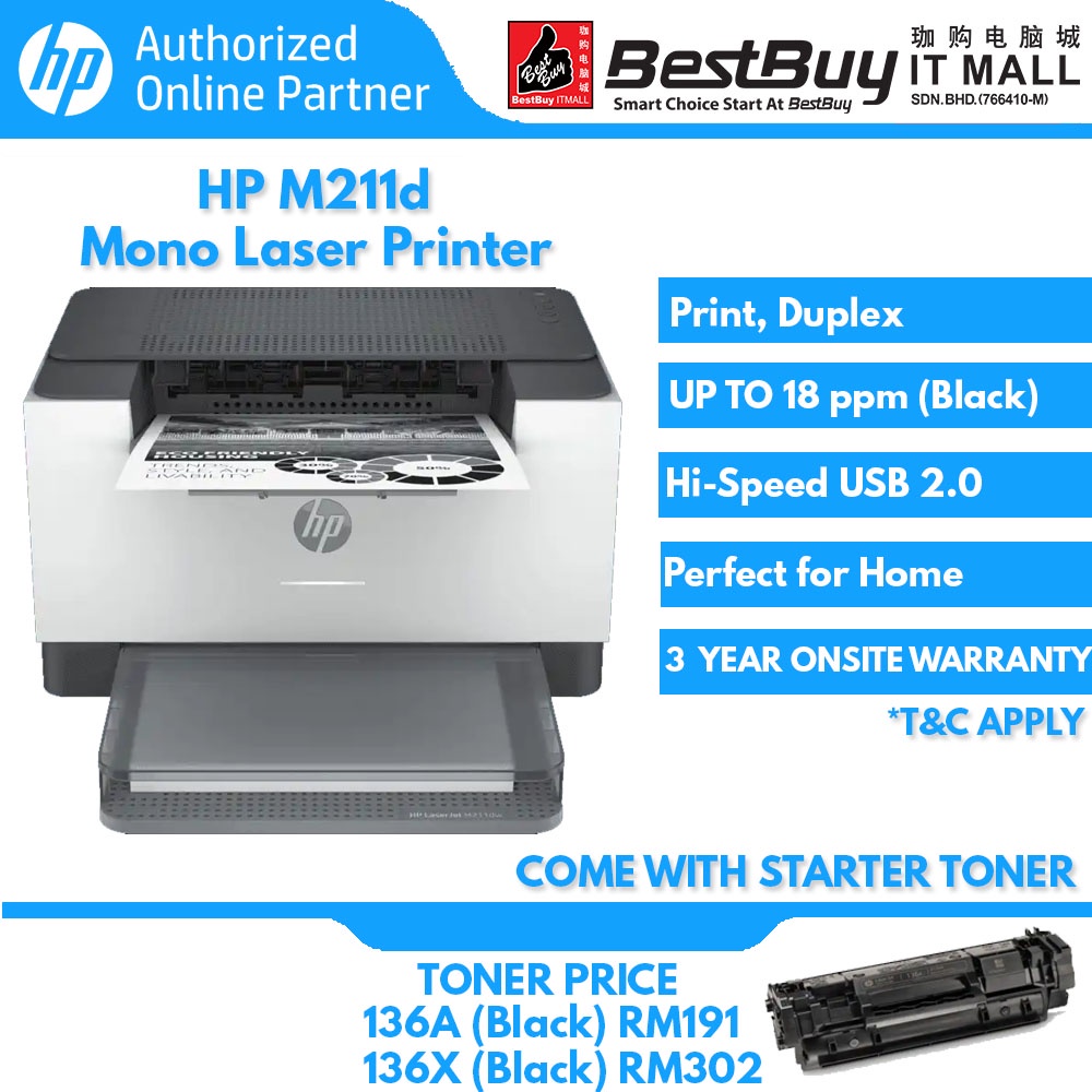 HP M211D Laserjet Mono Laser Printer (9YF82A) | Shopee Malaysia