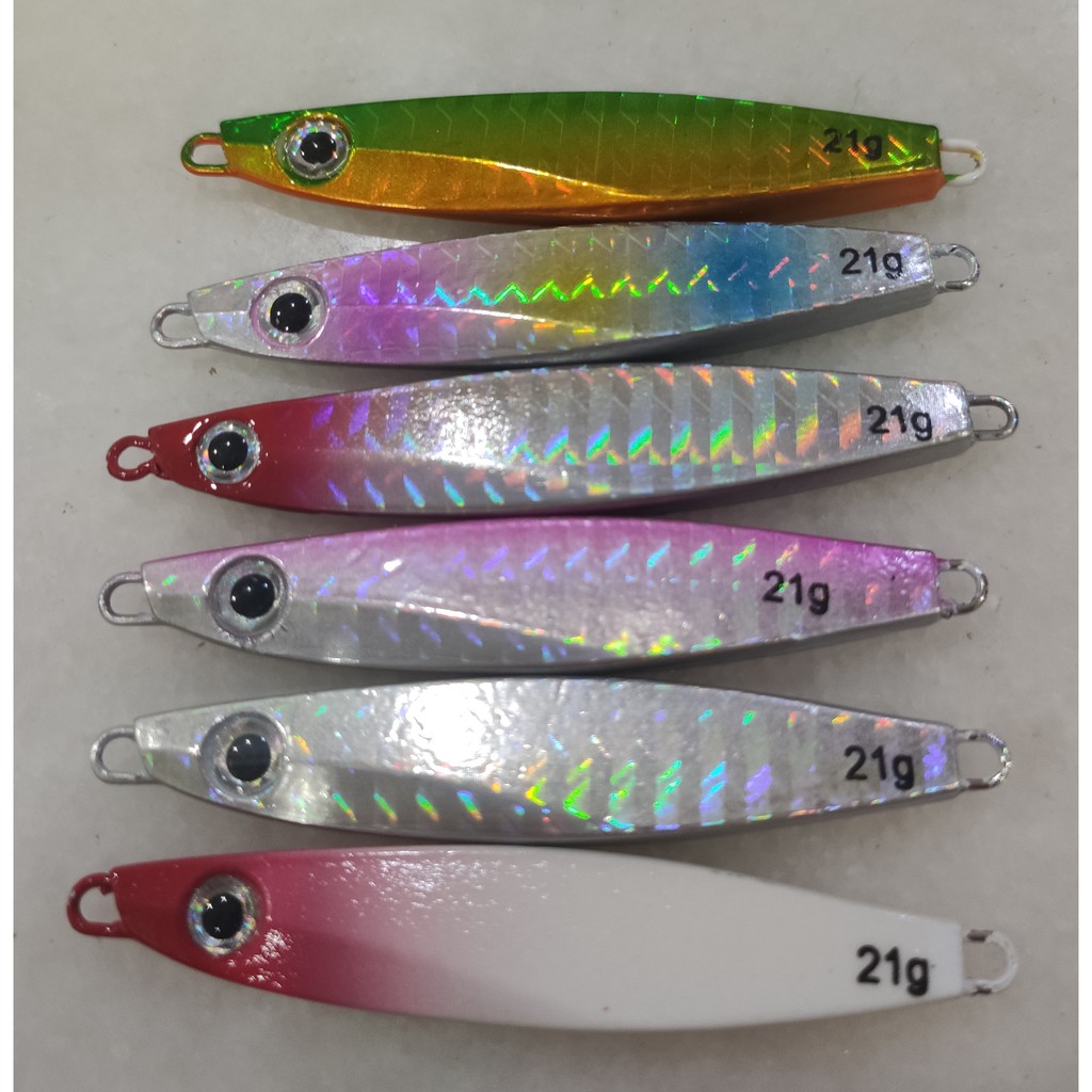 21 Grams Fast jig / Slow jig / Metal Jigging / Micro Jig / jigging plate 3D eye Laser Painting ...