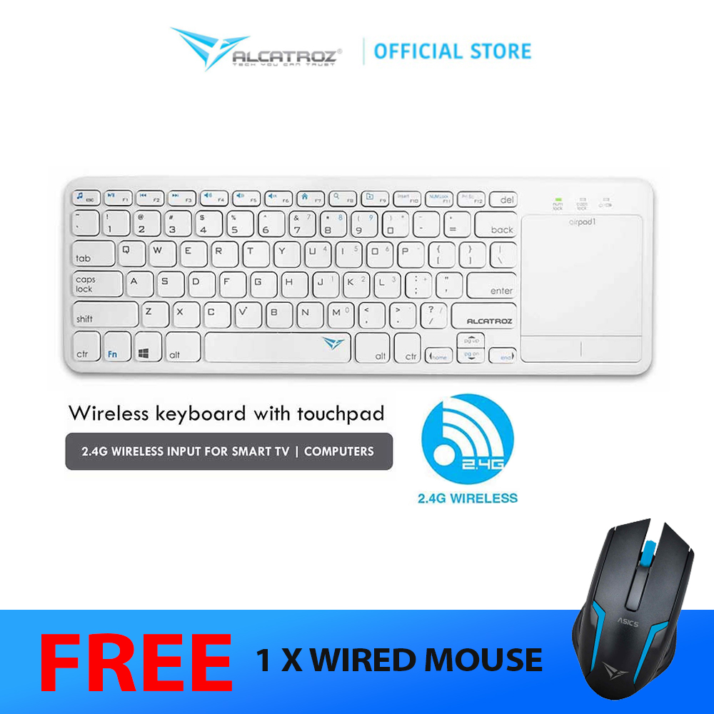 Alcatroz AirPad 1 Wireless Keyboard with Touch Pad | Free 1000 CPI ...