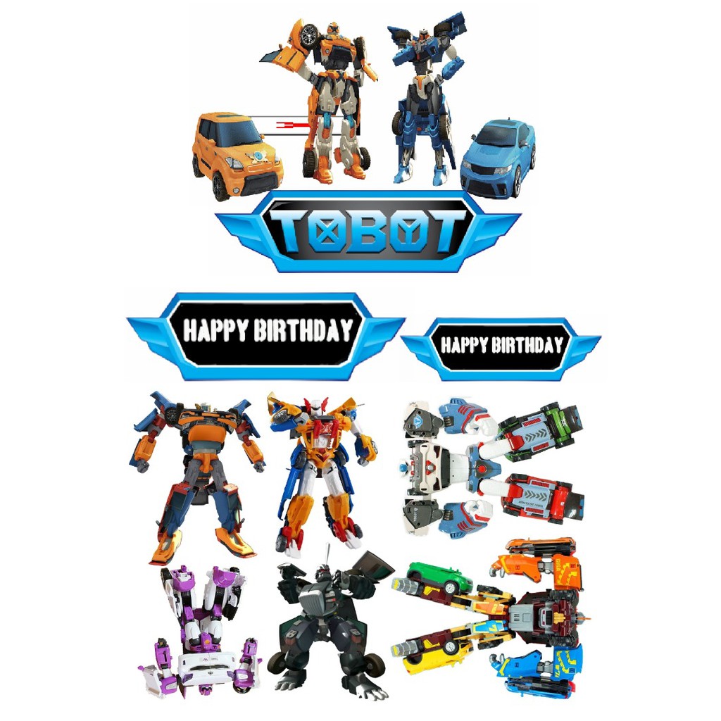 TOPPER CAKE TOBOT HAPPY BIRTHDAY | Shopee Malaysia