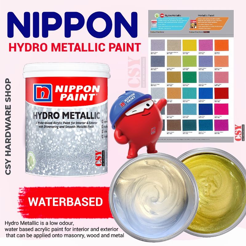 Nippon Paint Hydro Metallic 1Liter / cat DIY | Shopee Malaysia