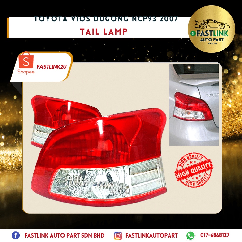 FASTLINK TOYOTA VIOS DUGONG NCP93 2007 REAR TAIL LAMP BELAKANG LAMPU ...