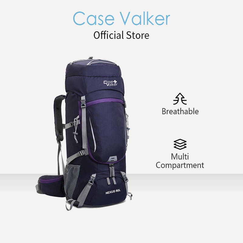 Case Valker Nexus 60L Nylon Backpack Hiking Bag With Rain Cover