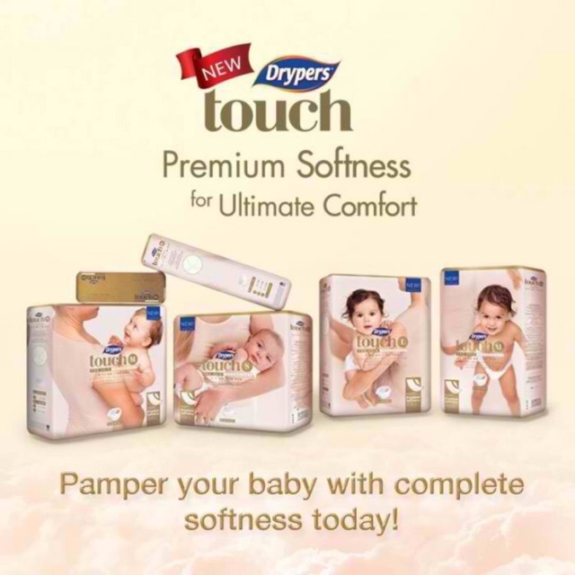 Drypers Touch Premium Softness Size NB, S, M, L, XL and XXL | Shopee ...